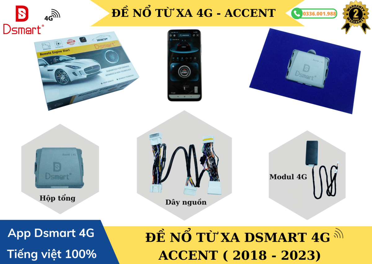 Đề nổ từ xa xe ô tô Hyundai Accent trên chìa khóa zin!